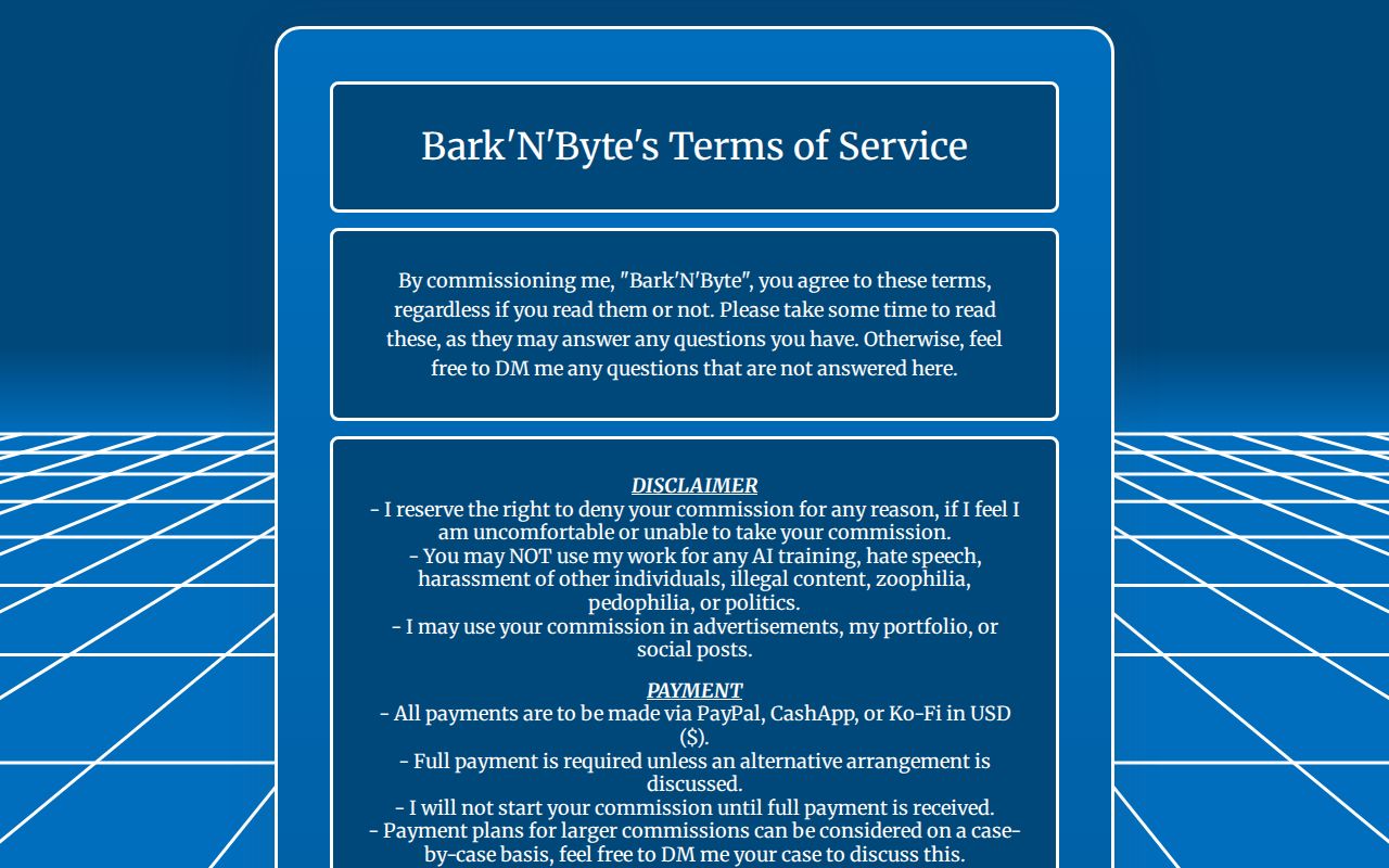 Bark'N'Byte TOS